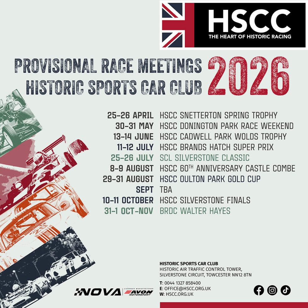 HSCC Racing Calendar 2026 (provisional) | Historic Sports Car Club